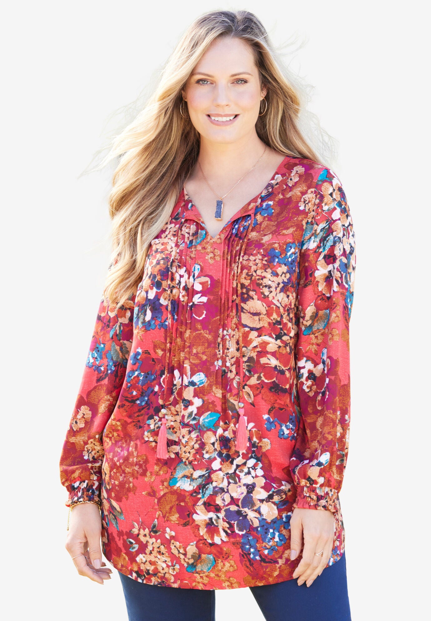 PINTUCK PEASANT TUNIC | Brylane Home