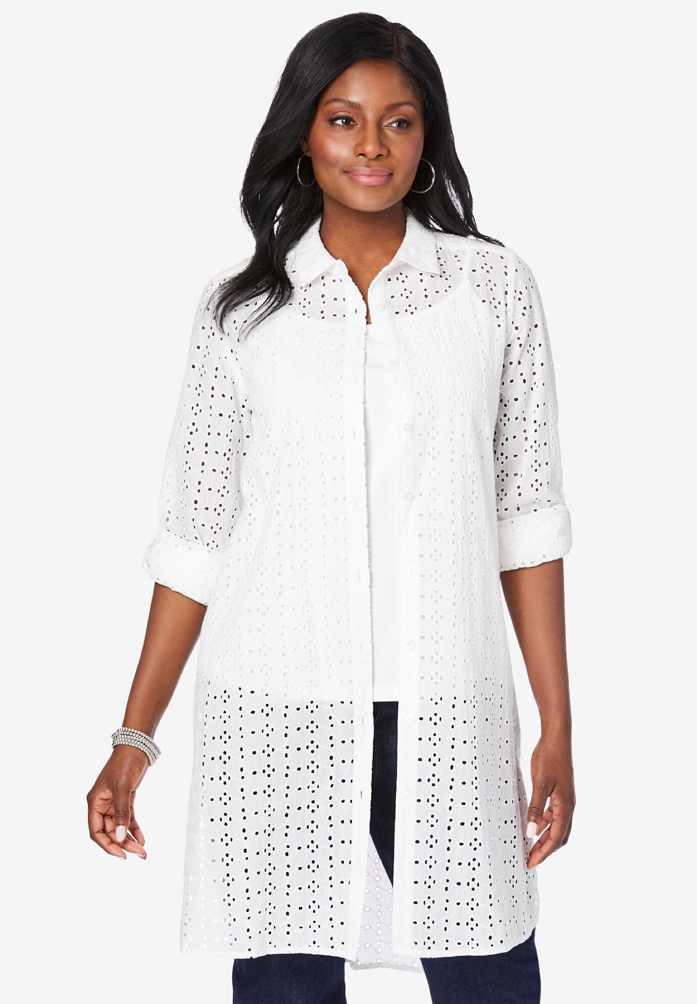 Eyelet Mega Tunic | Brylane Home