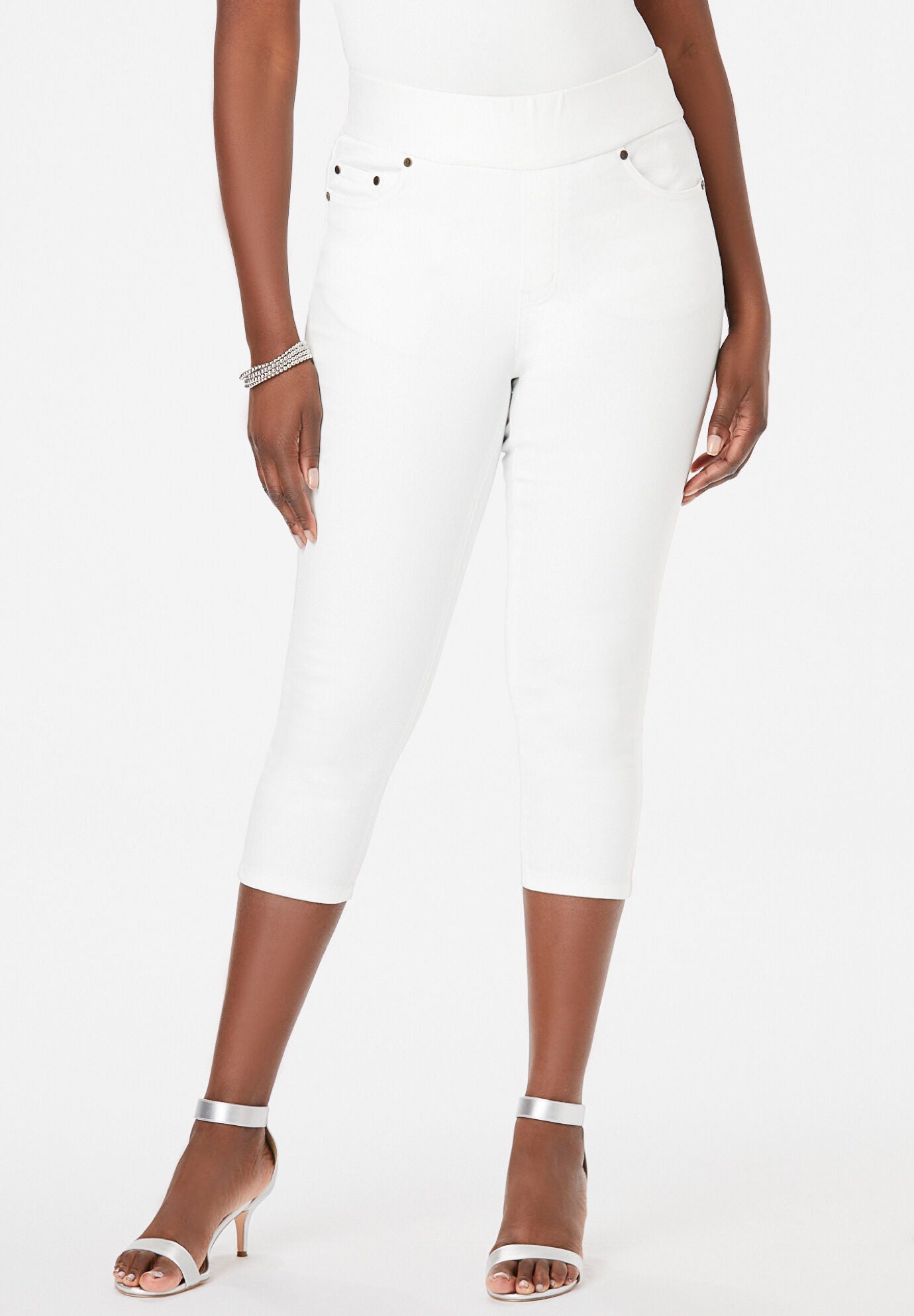 Comfort Waist Stretch Denim Capris | Brylane Home