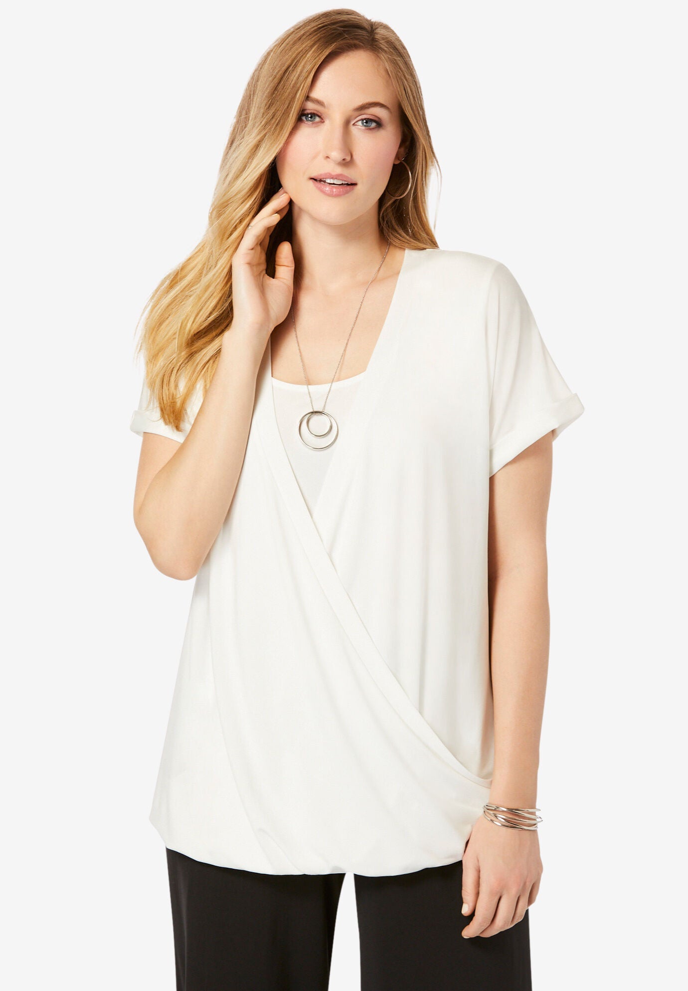 Surplice Wrap Top | Brylane Home