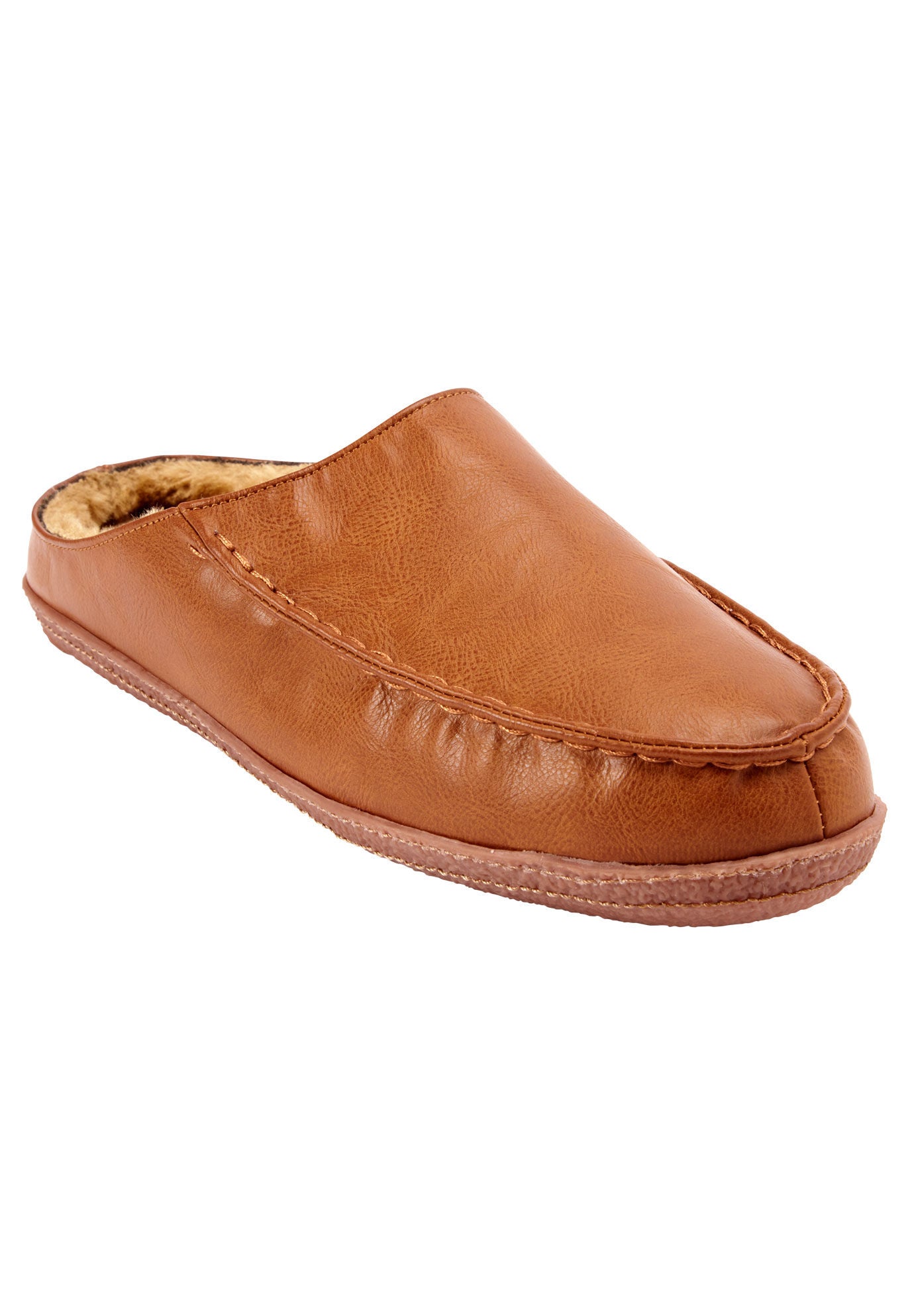 Fur-Lined Clog Slippers | Brylane Home