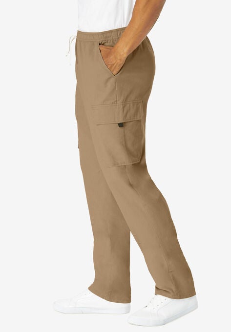 Full Elastic Waist Cargo Pants Brylane Home
