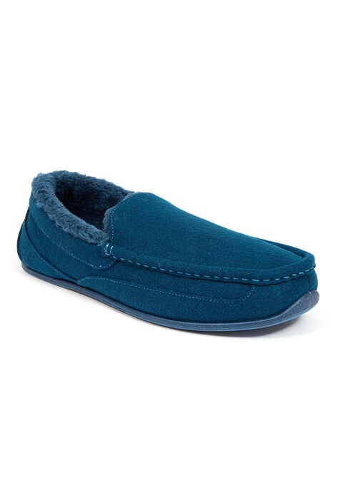 Spun Wool Moccasin Slippers | Brylane Home