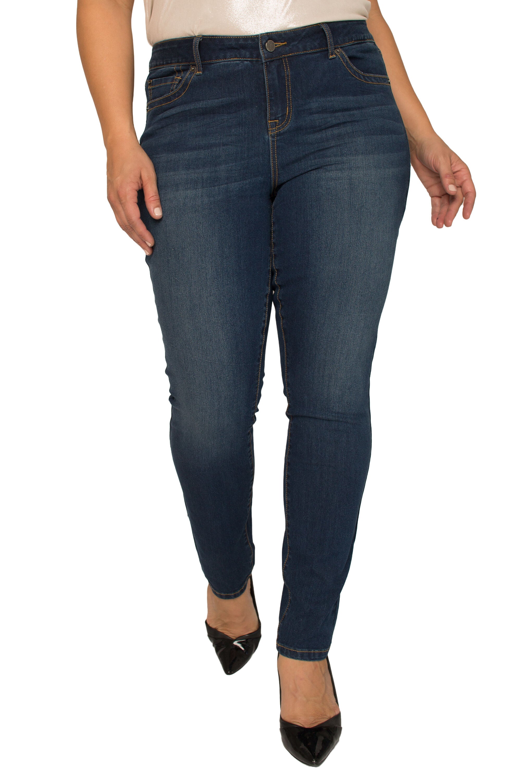 S&P Plus Size Elizabeth Basic 5-Pocket Style Skinny Jean | Brylane Home