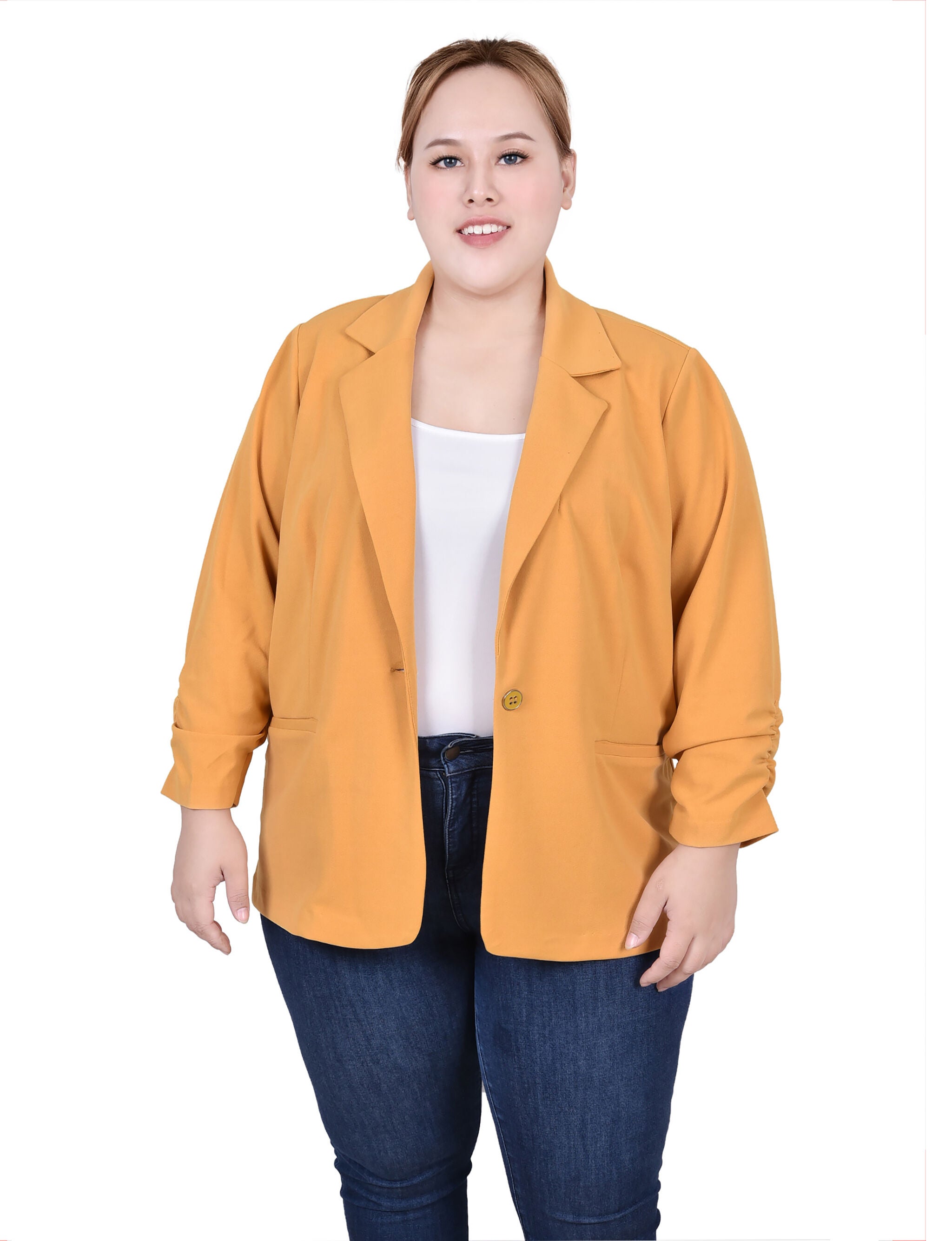 Long Sleeve Scuba Crepe Jacket | Brylane Home