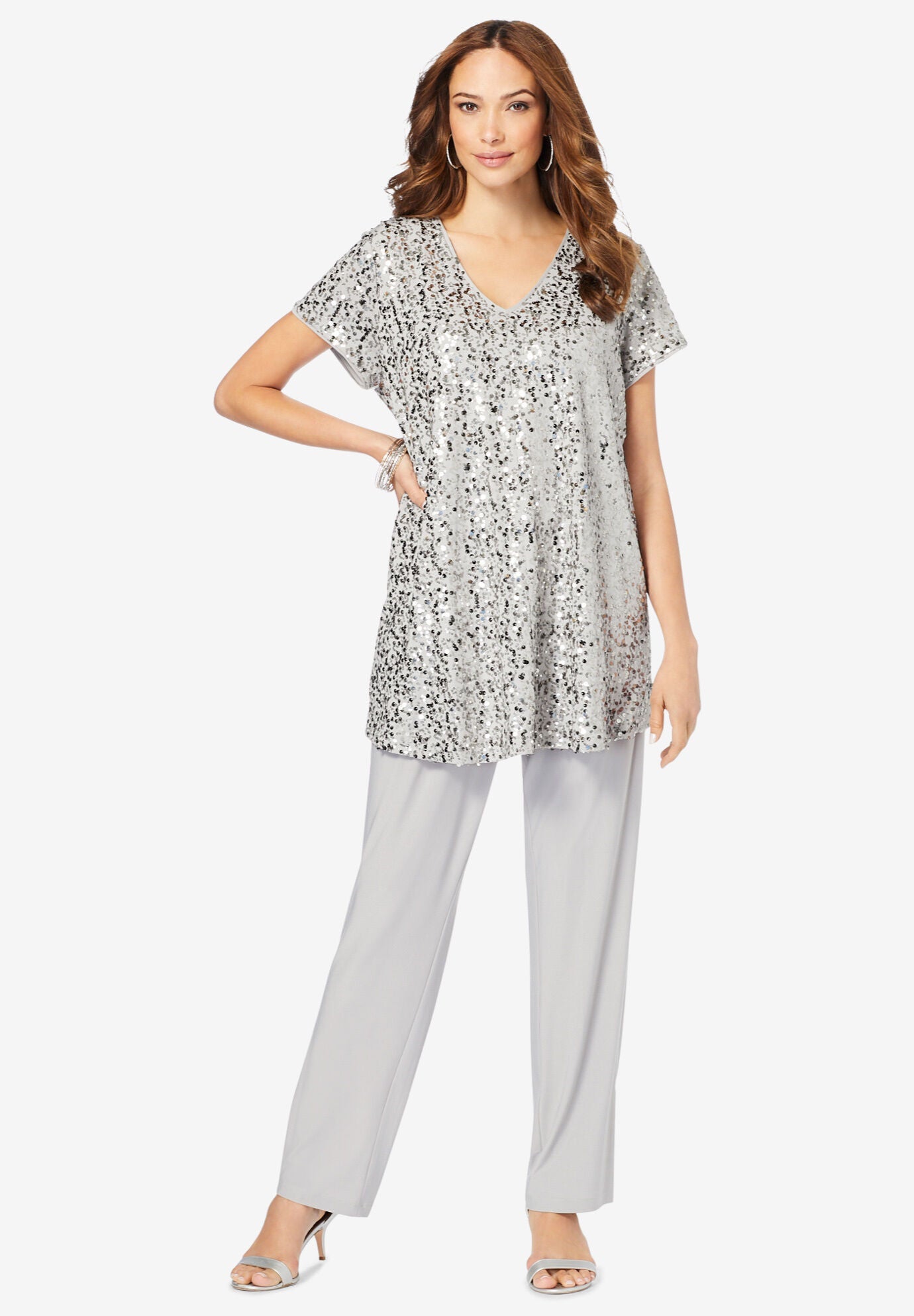 Sequin Tunic & Pant Set | Brylane Home