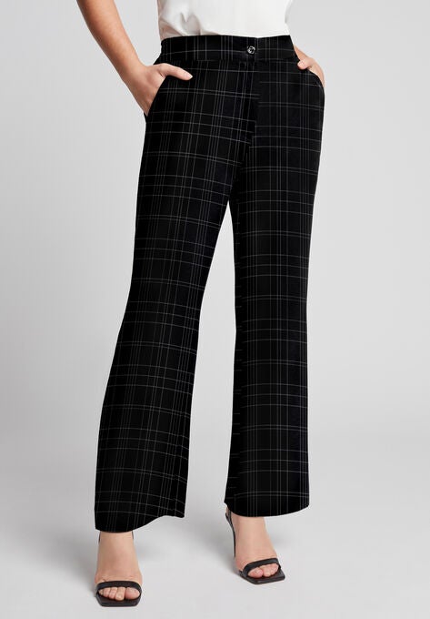 June Fit Wide-Leg Corner Office Pants | Brylane Home