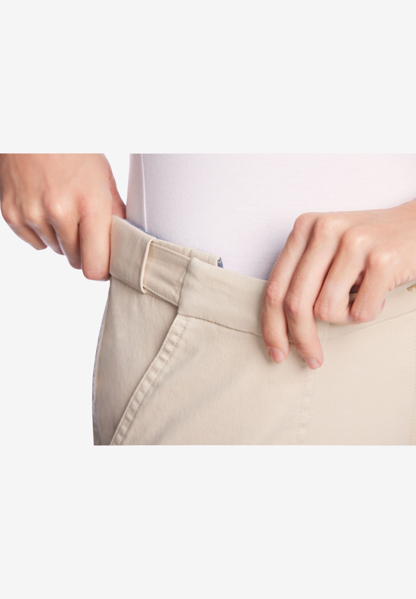 Adjustable Waist Straight-Leg Chino | Brylane Home