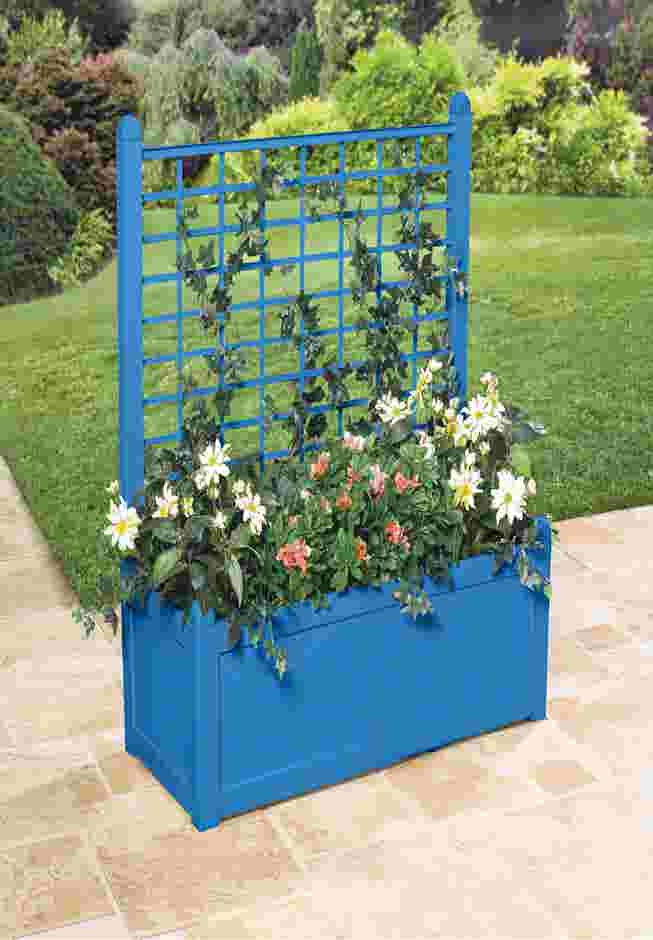 Simple Flower Box With Trellis, Bronze | Brylane Home