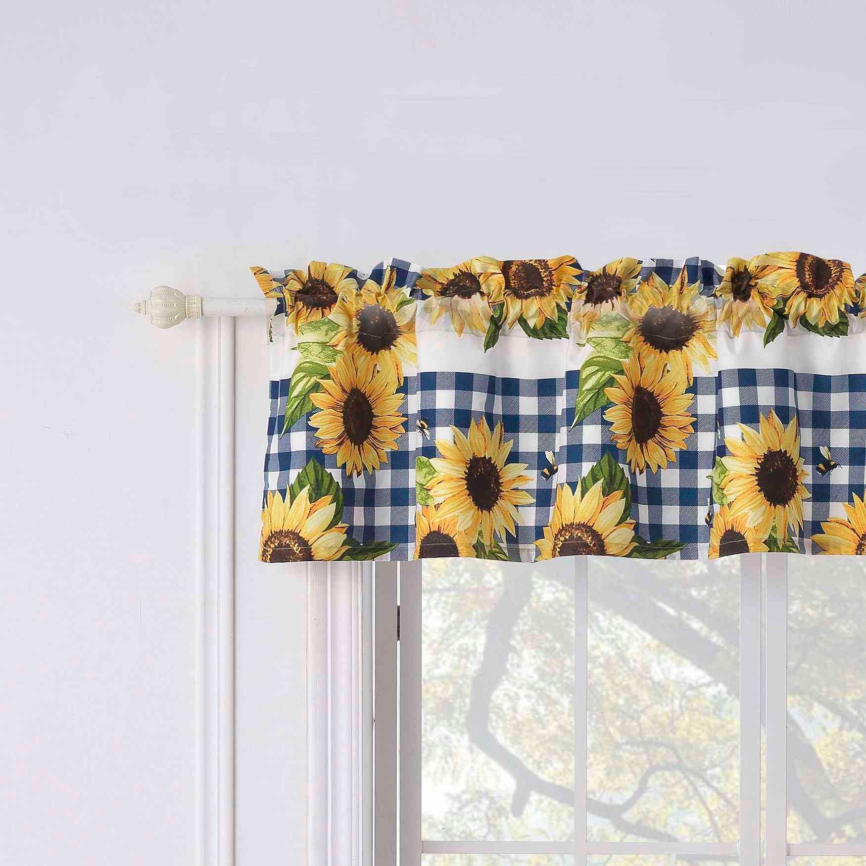 Seasonal Sunflower Gold Window Valance, Gold | Brylane Home