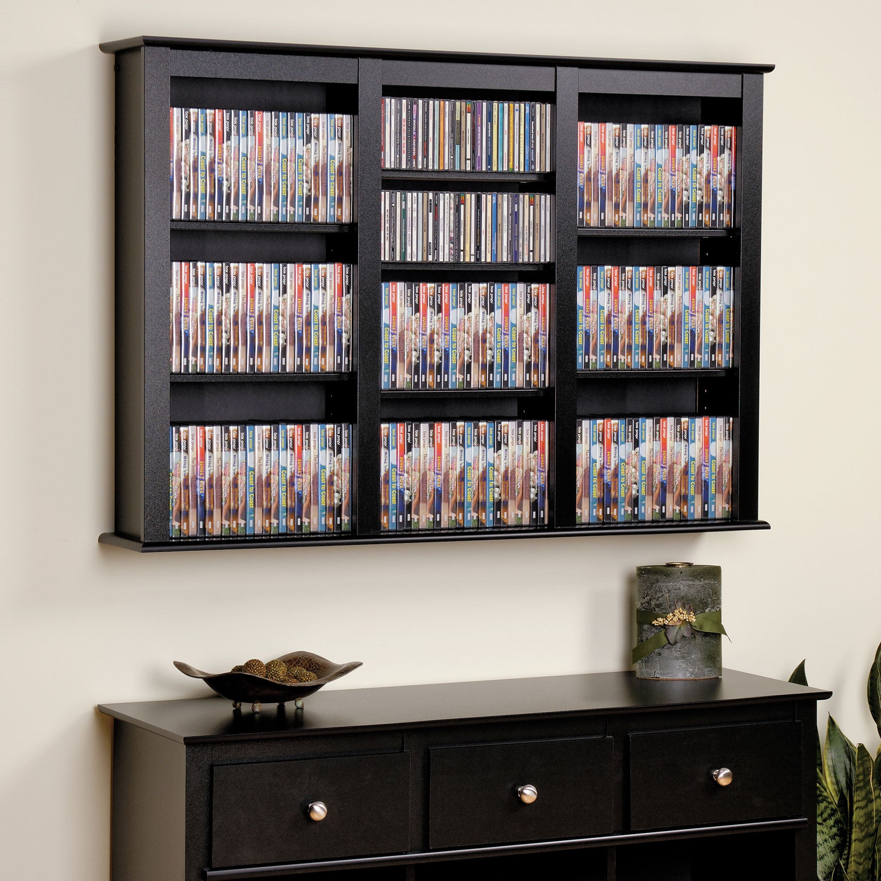Triple Wall Mounted Multimedia Storage | Plus Size Media & TV Stands ...