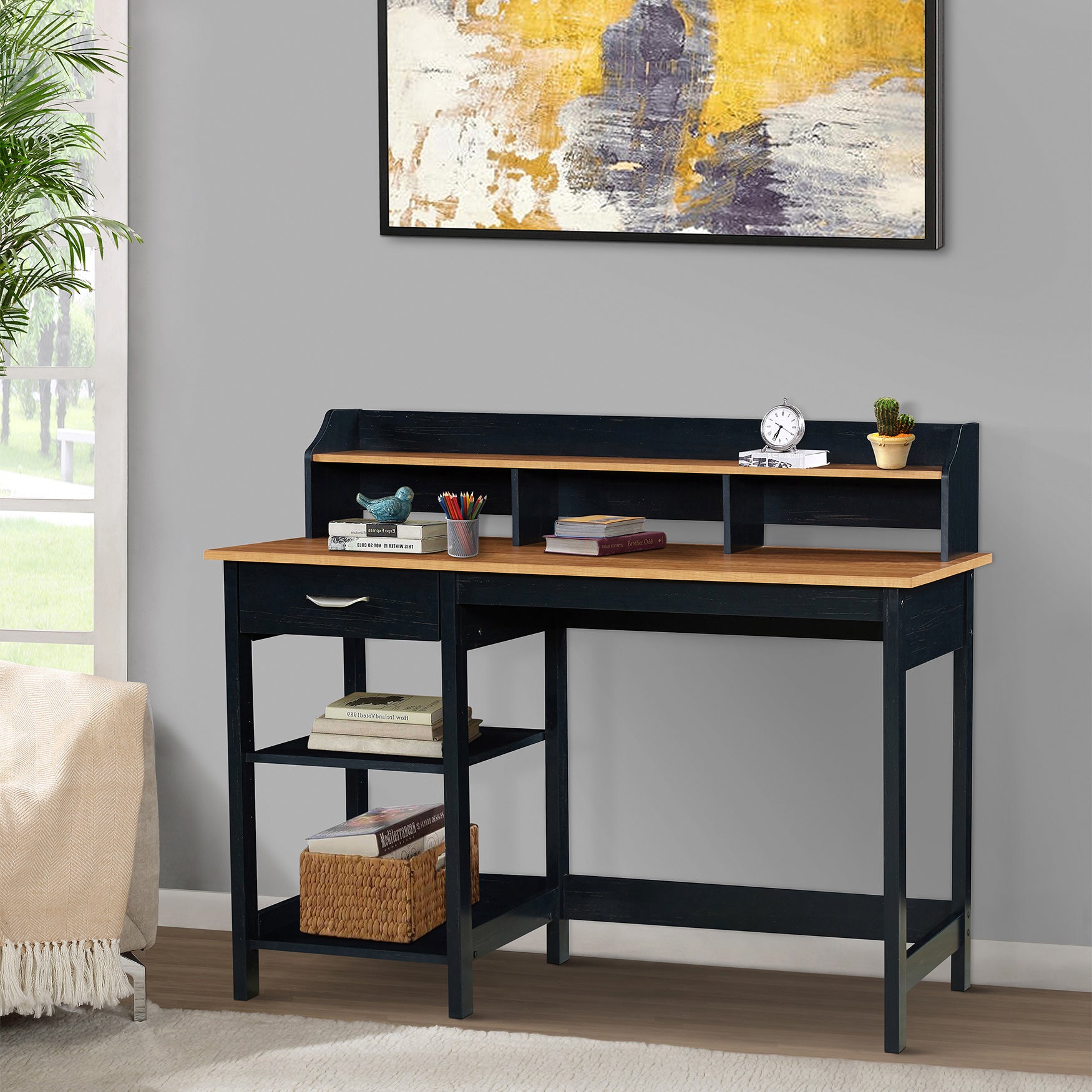 Finley 47-inch Writing Desk with Hutch | Brylane Home