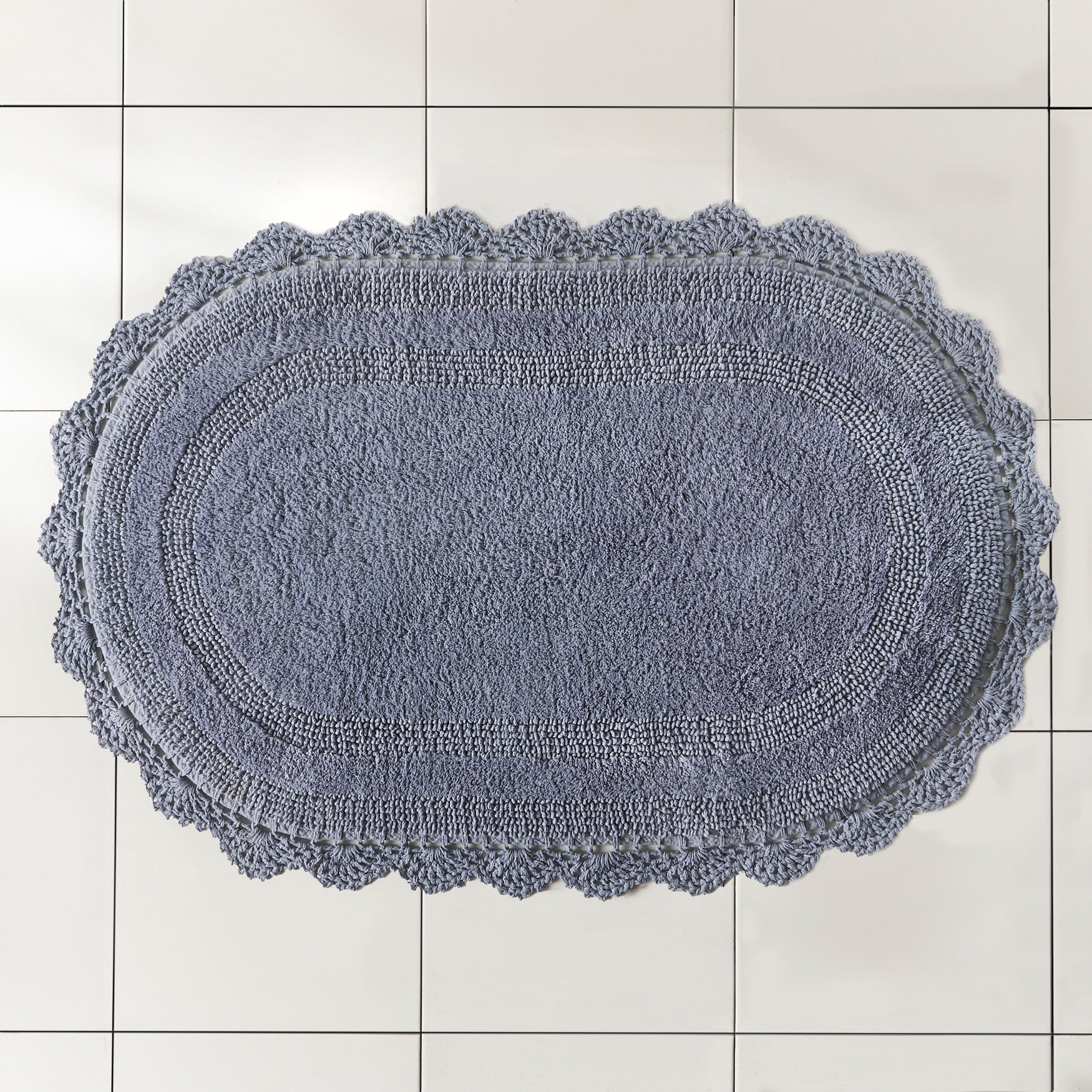 Oval Crochet Bath Rug | Brylane Home