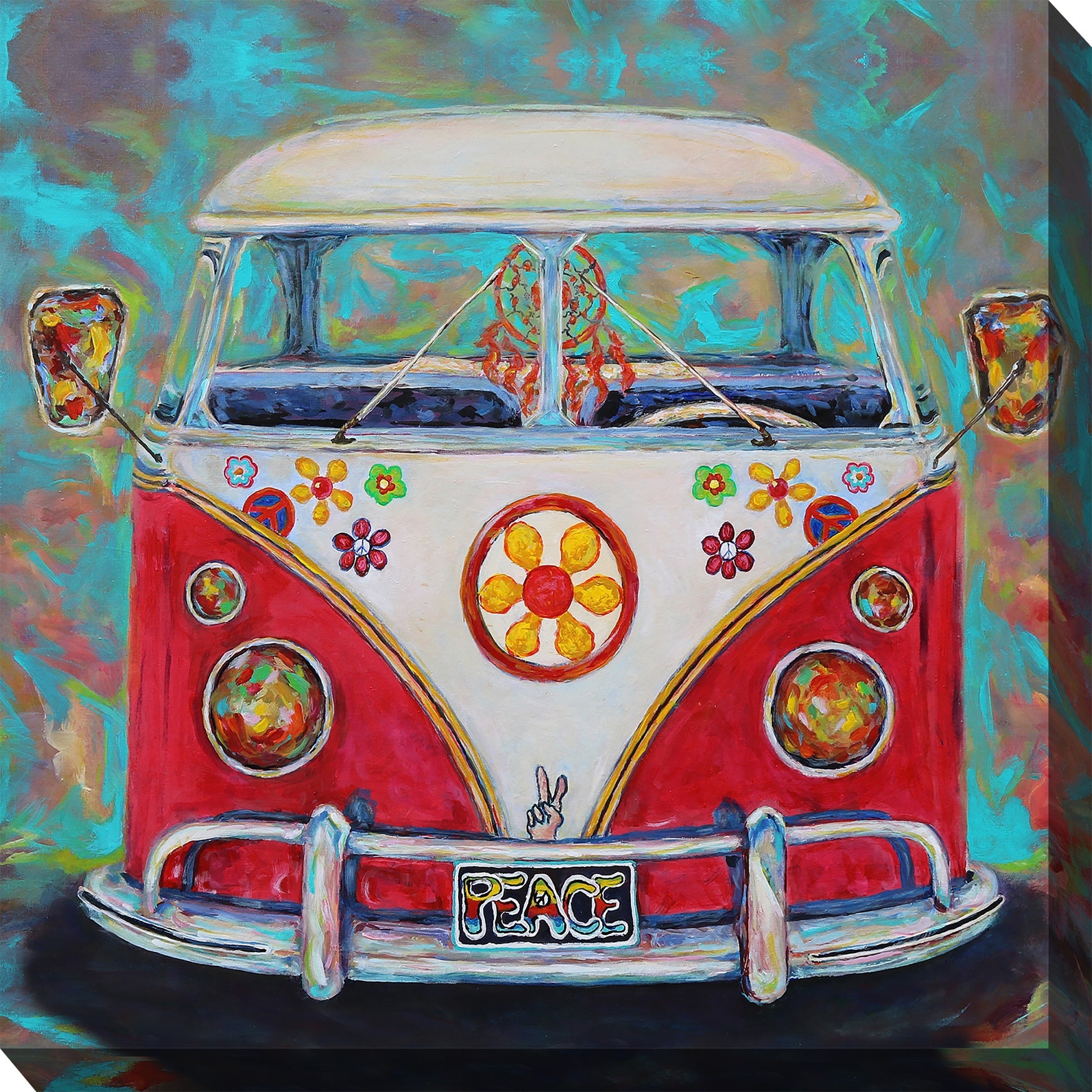 Seasonal Hippie Van Outdoor Wall Art, Multi | Brylane Home