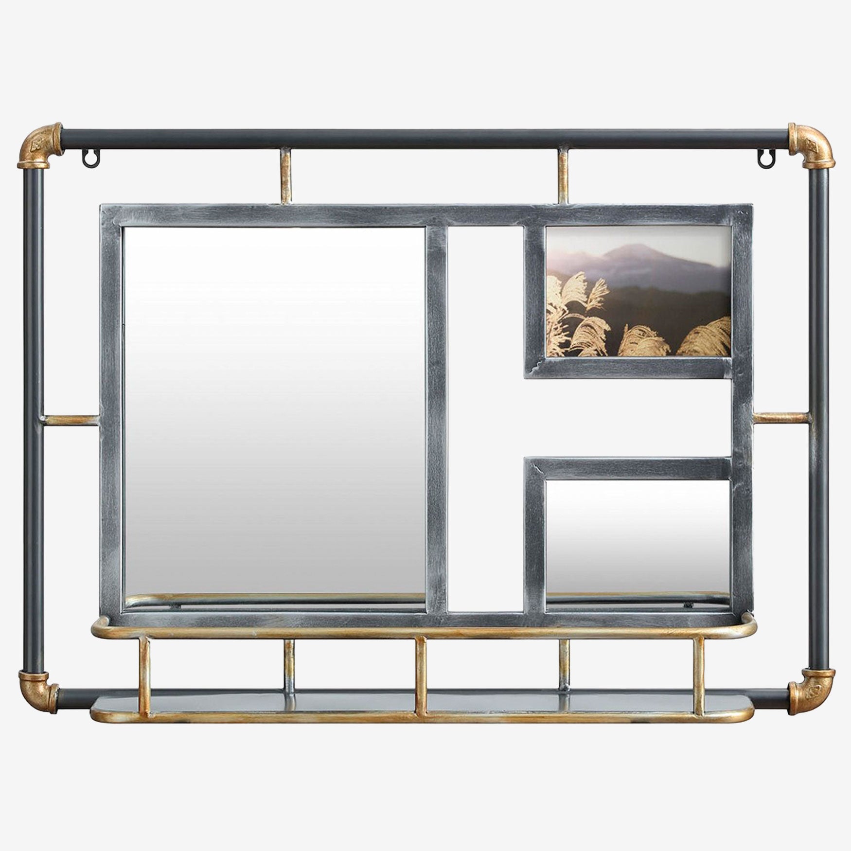 Systems Piping Mirror with Frame | Brylane Home