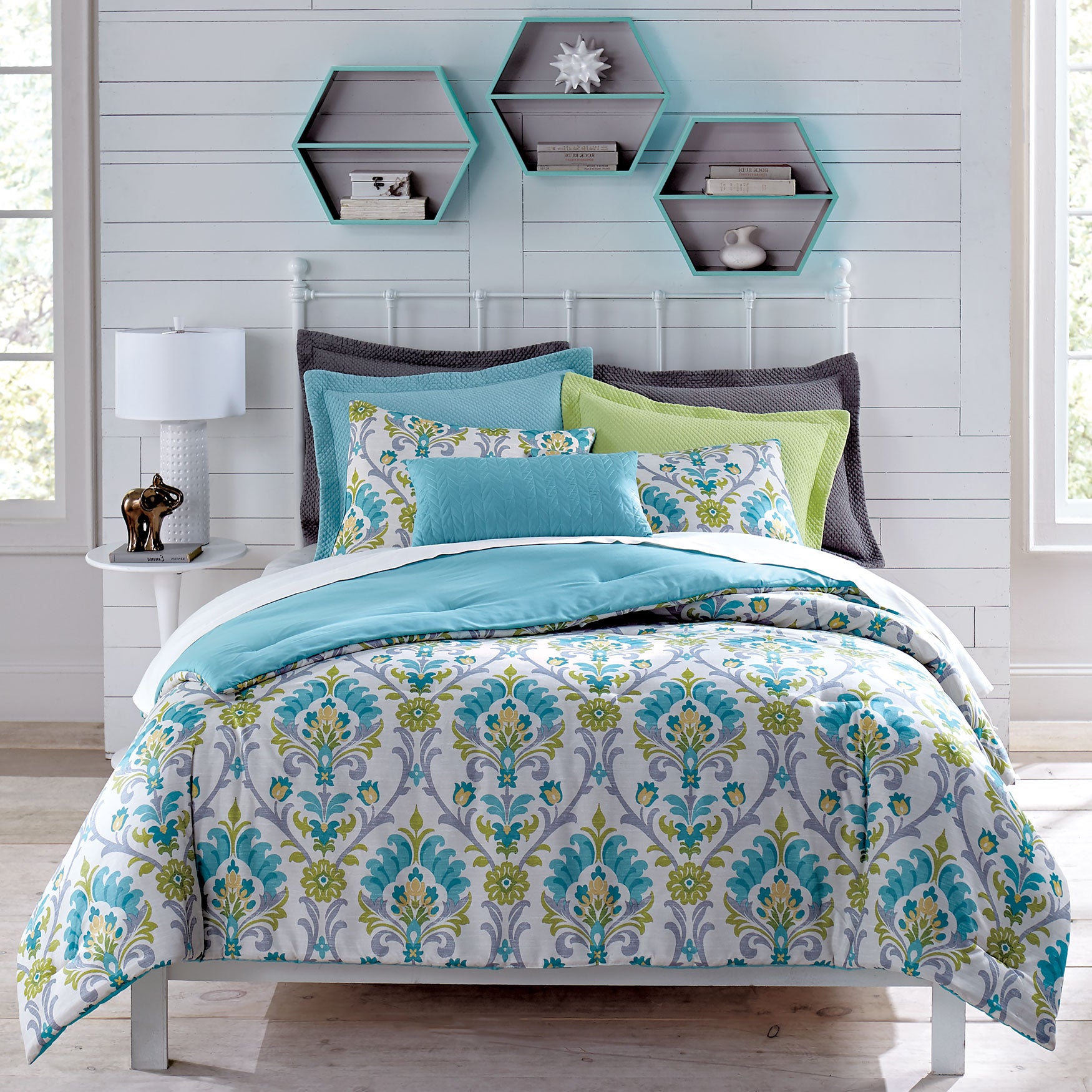 Antigua Floral Pattern Comforter| Bedding | Brylane Home
