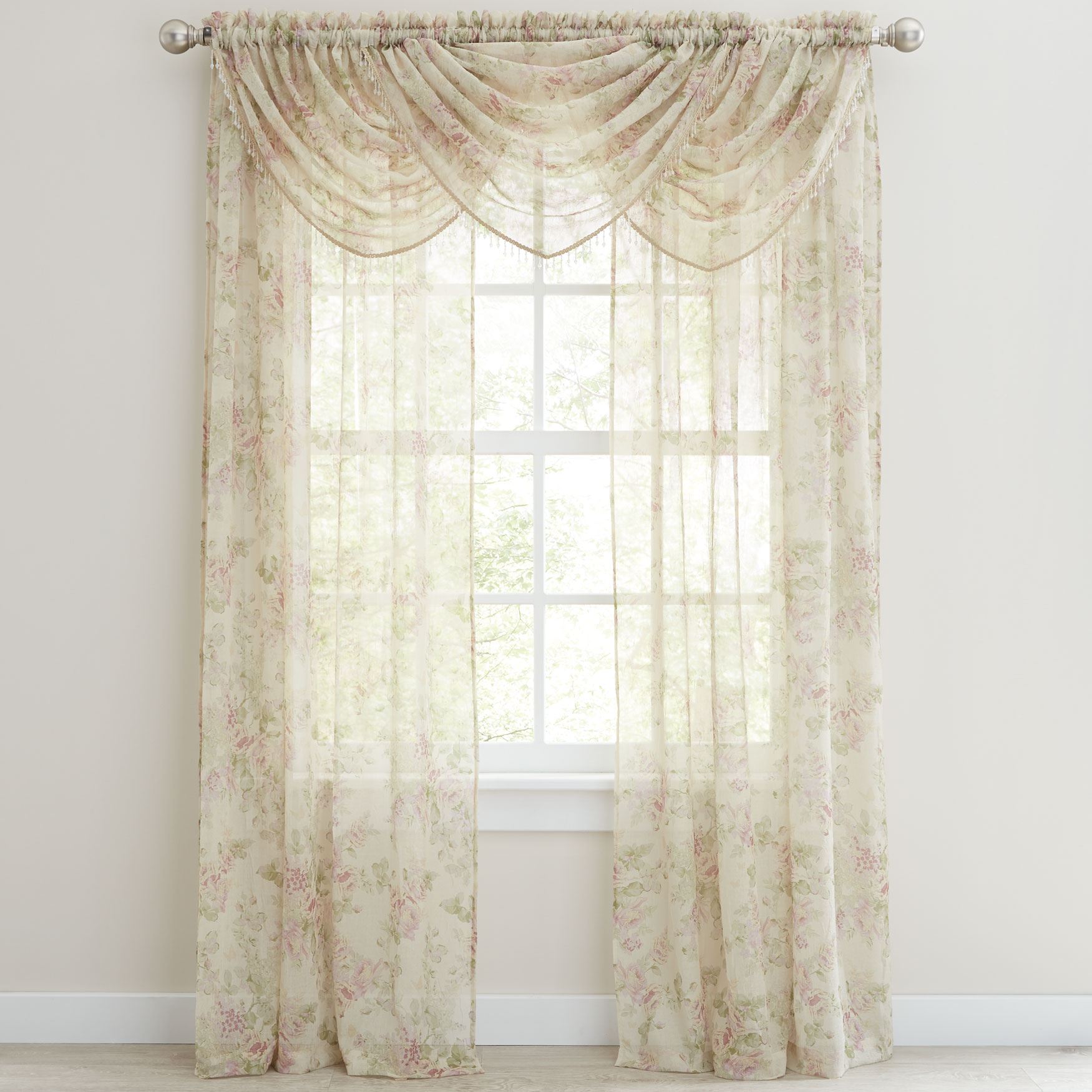 Stowe Printed Crushed Voile Window Collection | Brylane Home
