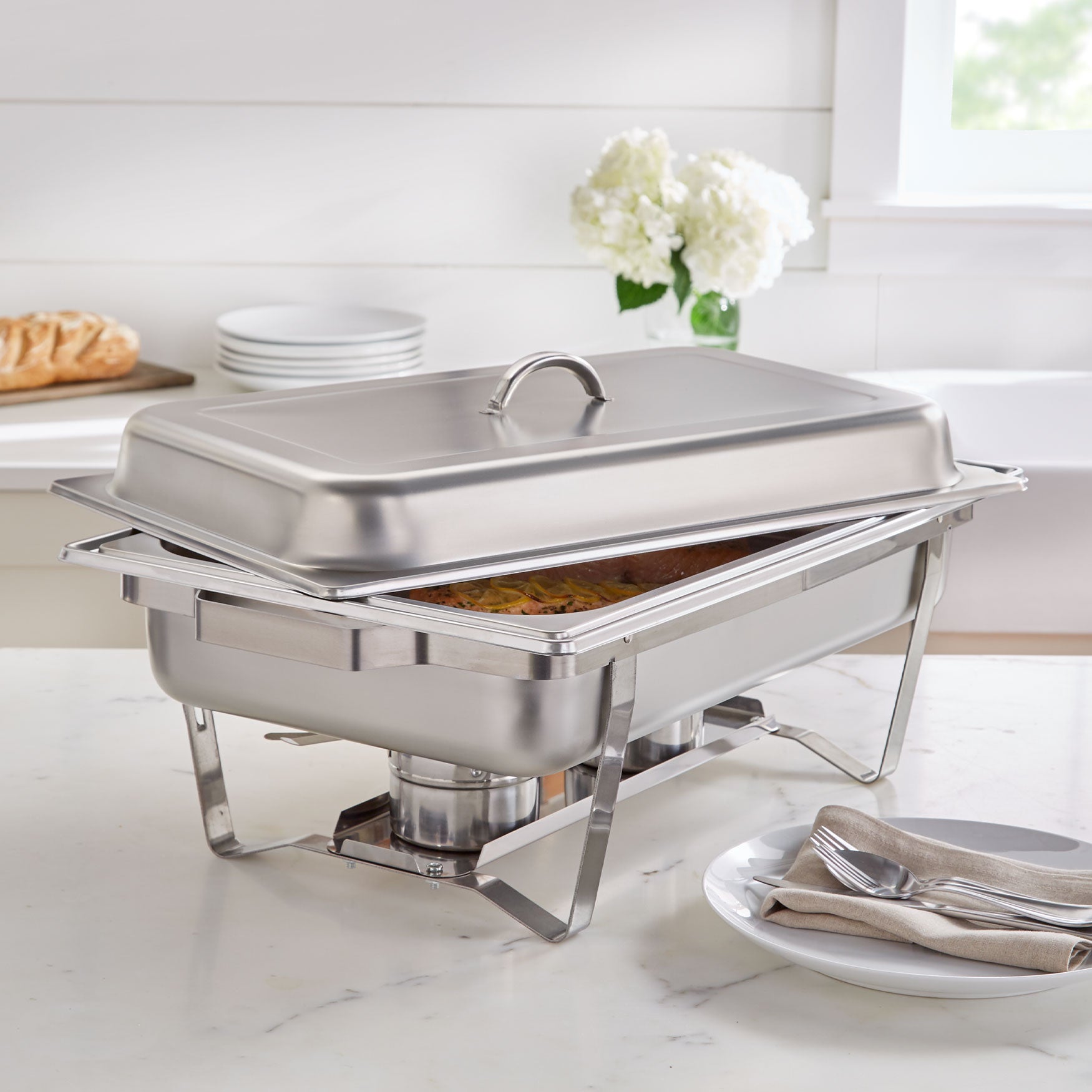 9-Qt. Stainless Rectangular Chafing Dish | Brylane Home