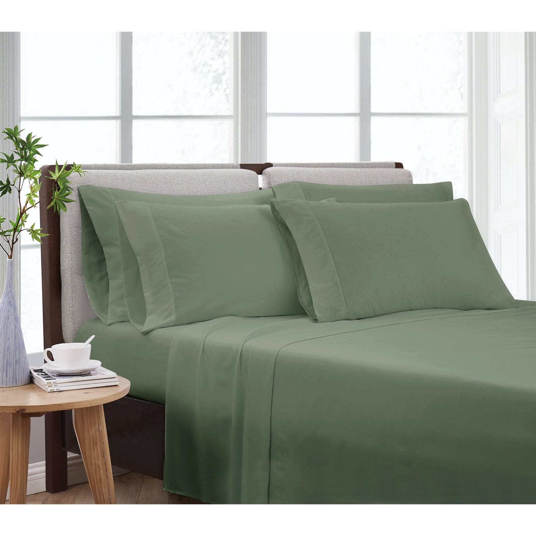 Affordable Heritage Solid Sheet Set, Green | Brylane Home