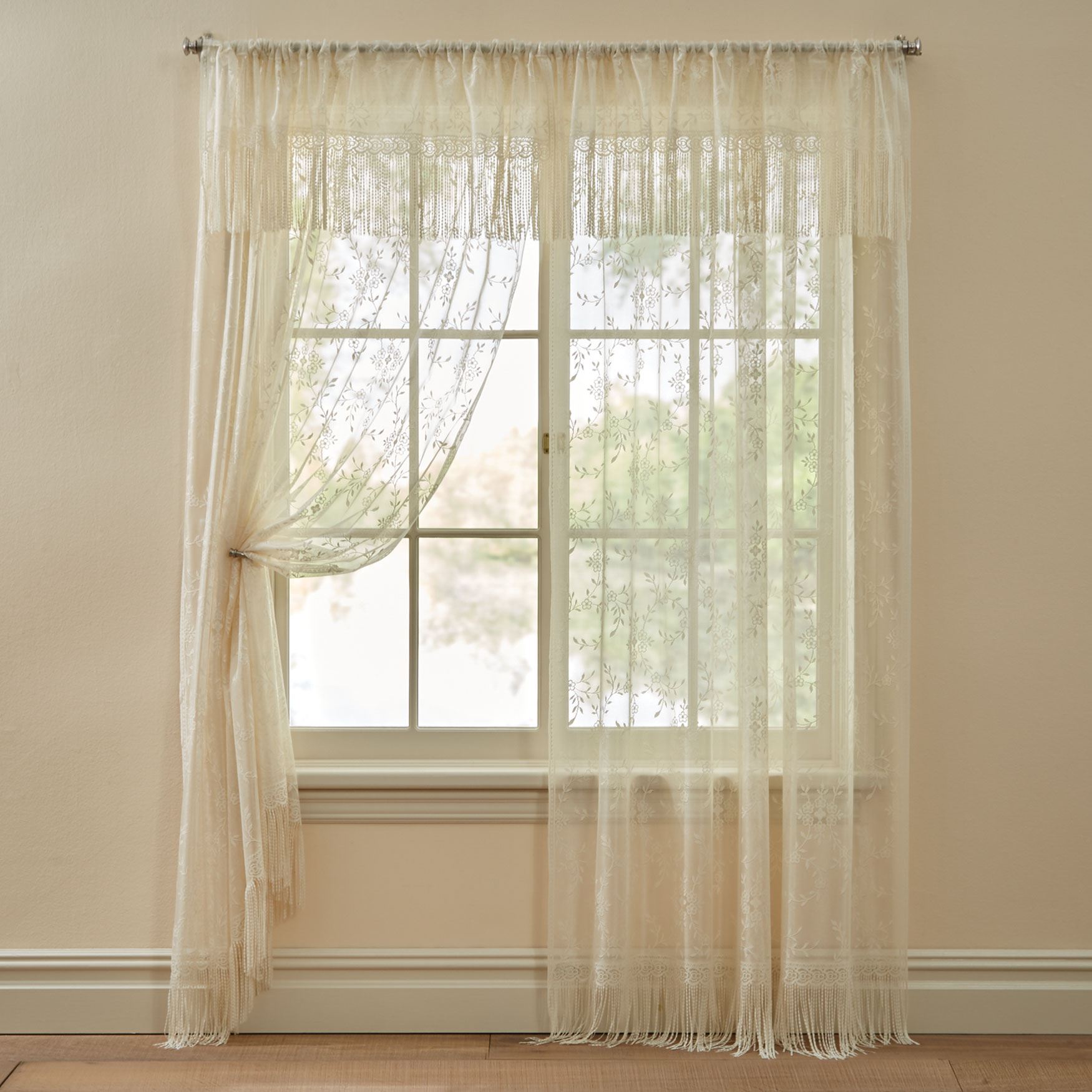 Josephine Fringe Lace Window Collection | Brylane Home