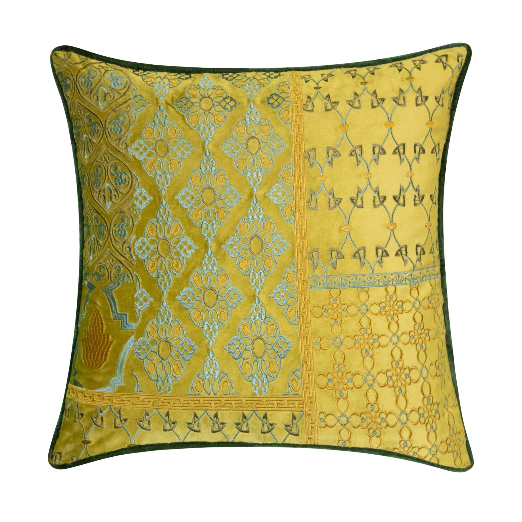 Seasonal Velvet Patchwork Embroidered Decorative Pillow 4363116 Brylane Home