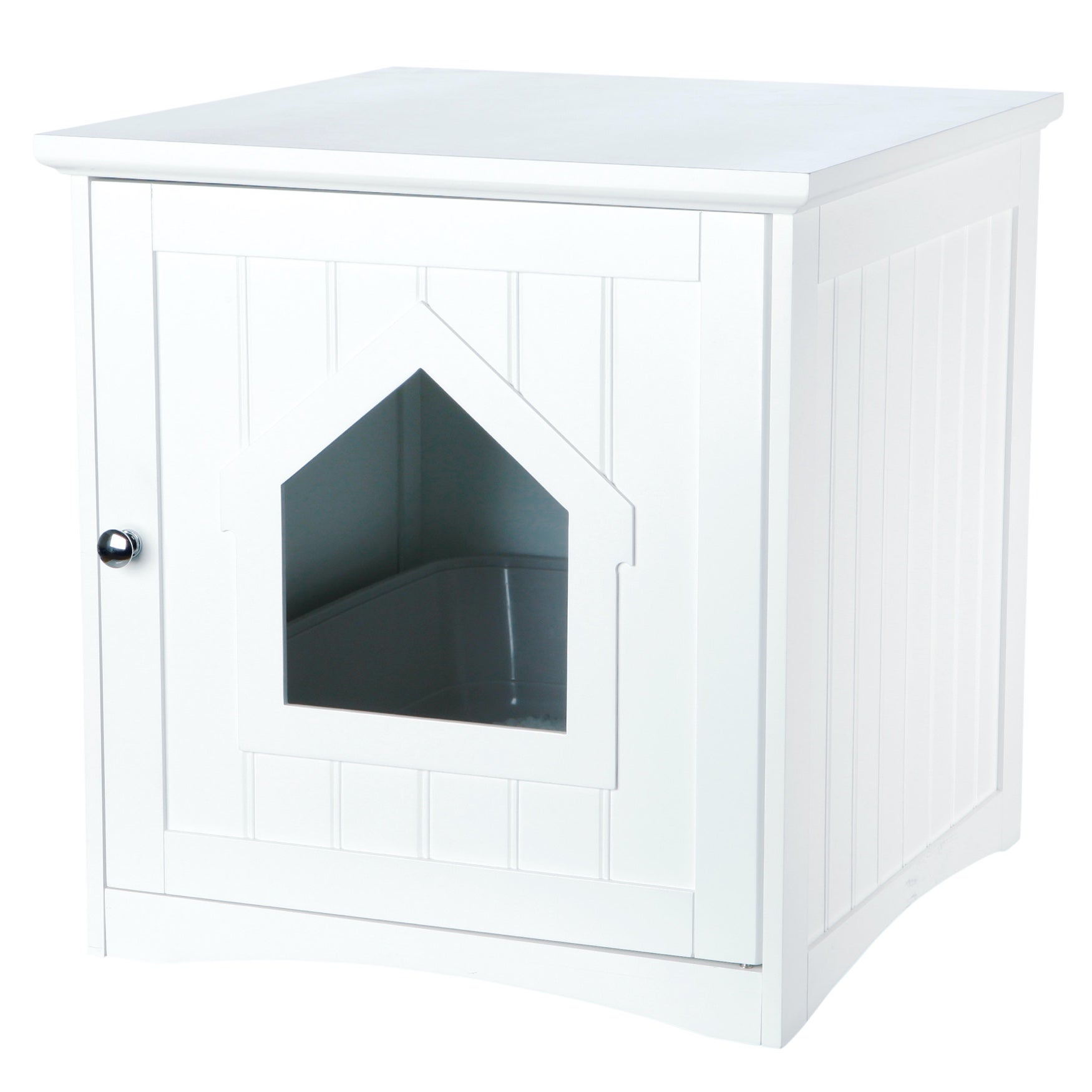 Simple Standard Wooden Litter Box Enclosure, White | Brylane Home