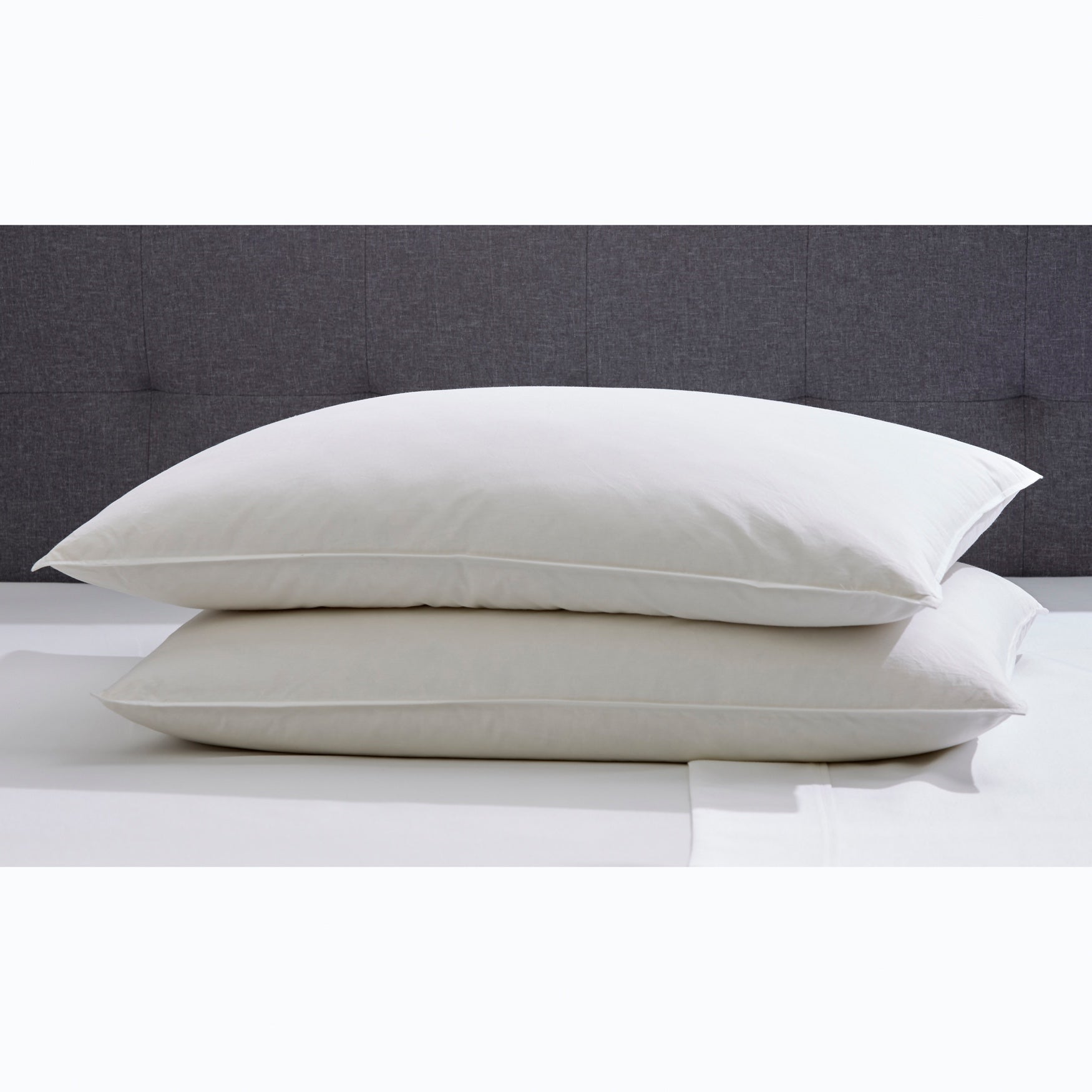 Simple 2-Pack Quilless Feather-Filled Pillows, White | Brylane Home