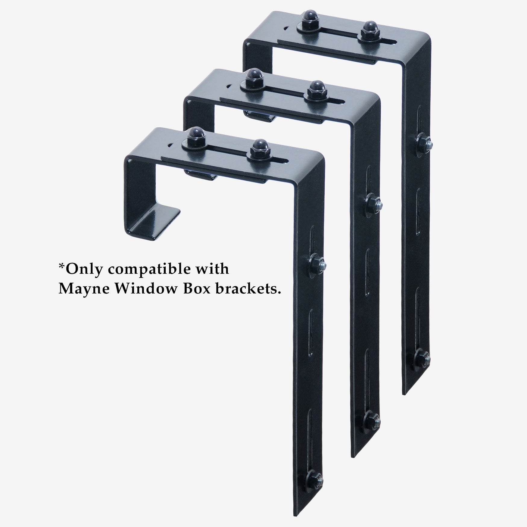 Simple Adjustable Deck Rail Bracket 3-Pack, Black | Brylane Home