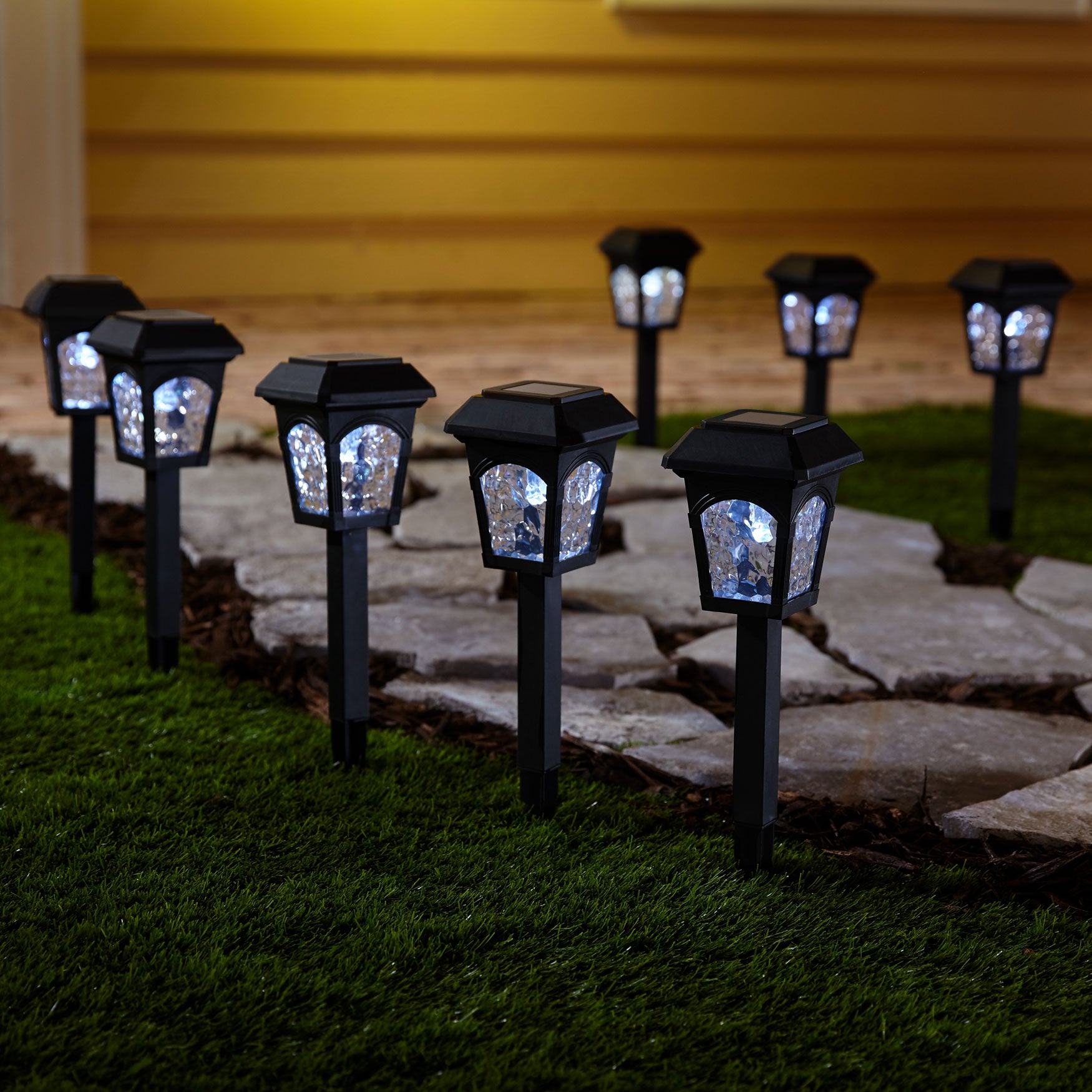 Black Solar Lights, Set of 8 | Brylane Home