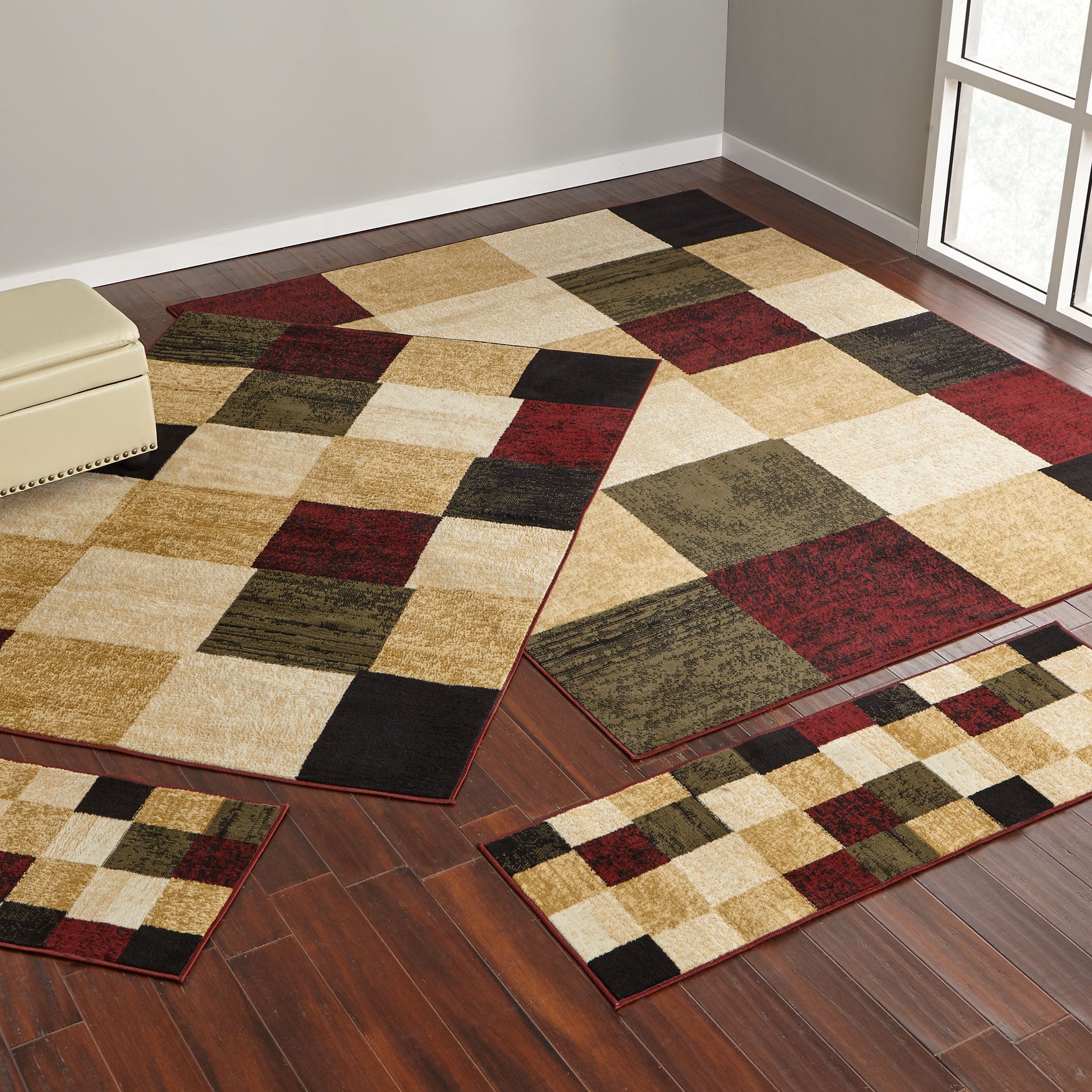 Checkered Box 4-Pc. Rug Set | Brylane Home